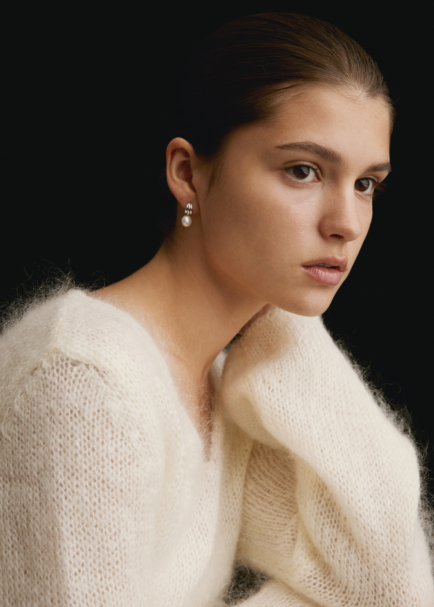 Meringue Pearl Earrings. Silver - hisa