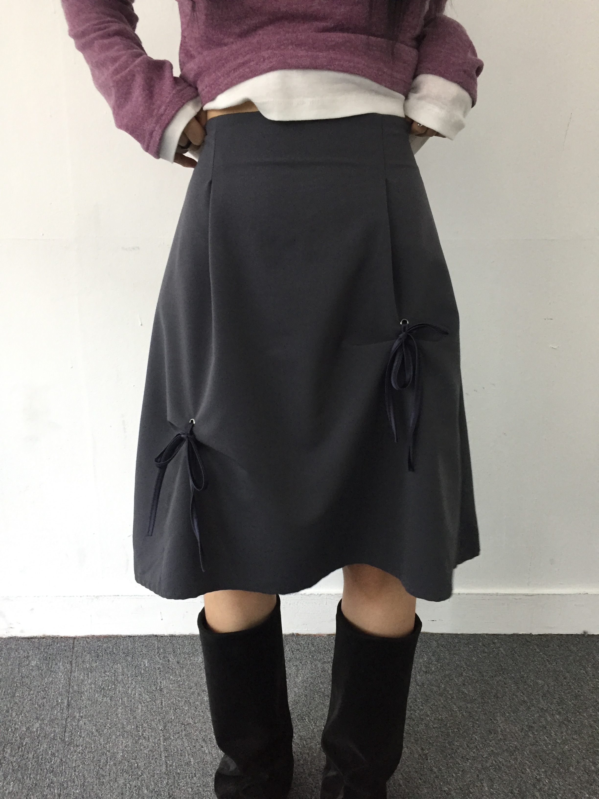 ribbon midi skirt (2c) - 우온