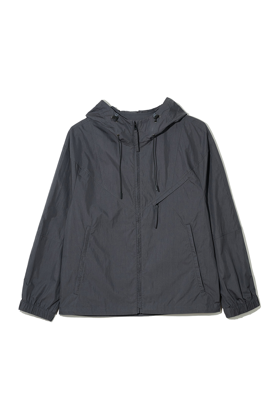 DOUBLE DIAGONAL WIND JUMPER (DARK GREY) | Nontype