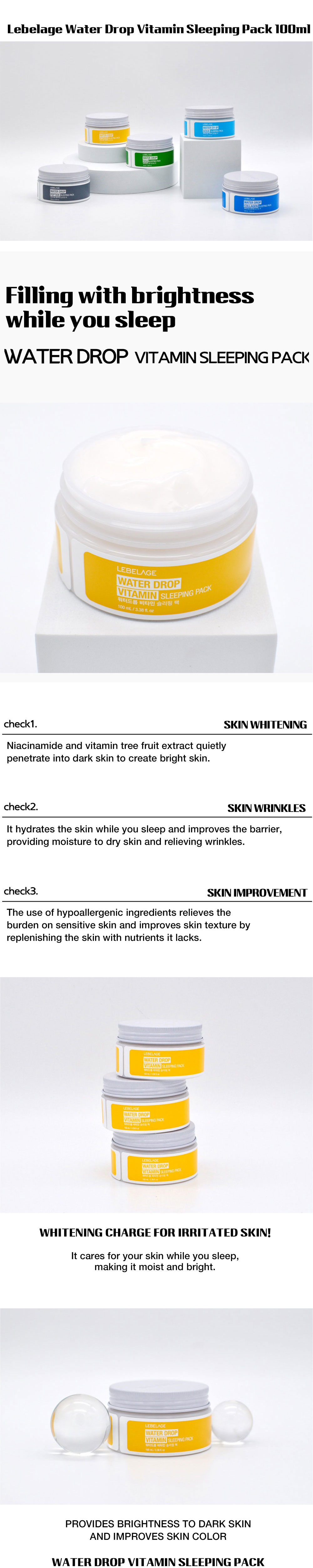 LEBELAGE Water Drop Vitamin Sleeping Pack (100ml) - wholesale | Find ...