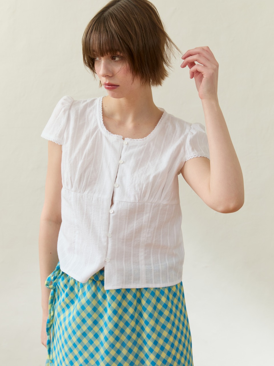Deborah Lace Blouse_White