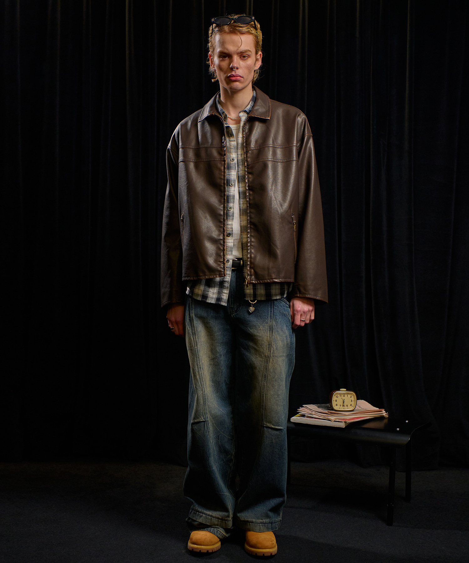 Nostalgic Leather Jacket-Dark Brown | midsun