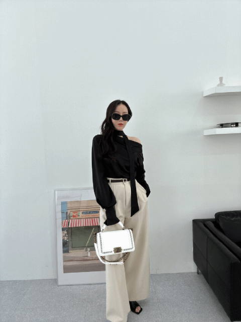 무드 와이드 슬랙스 3color _ 벨트SET - 블랑앤코