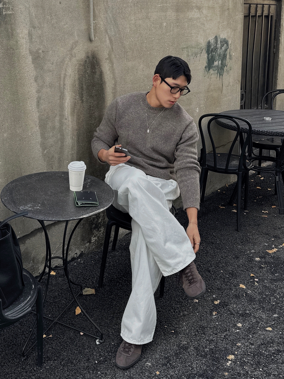 [Semi-Crop] 메리노 울 라운드 니트 (10color) | 자빈트