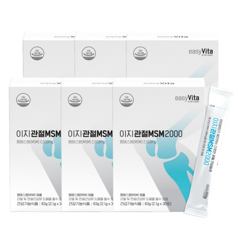 이지 관절 MSM 2000 2.1g X 30포 X 6박스 - 맥널티바이오