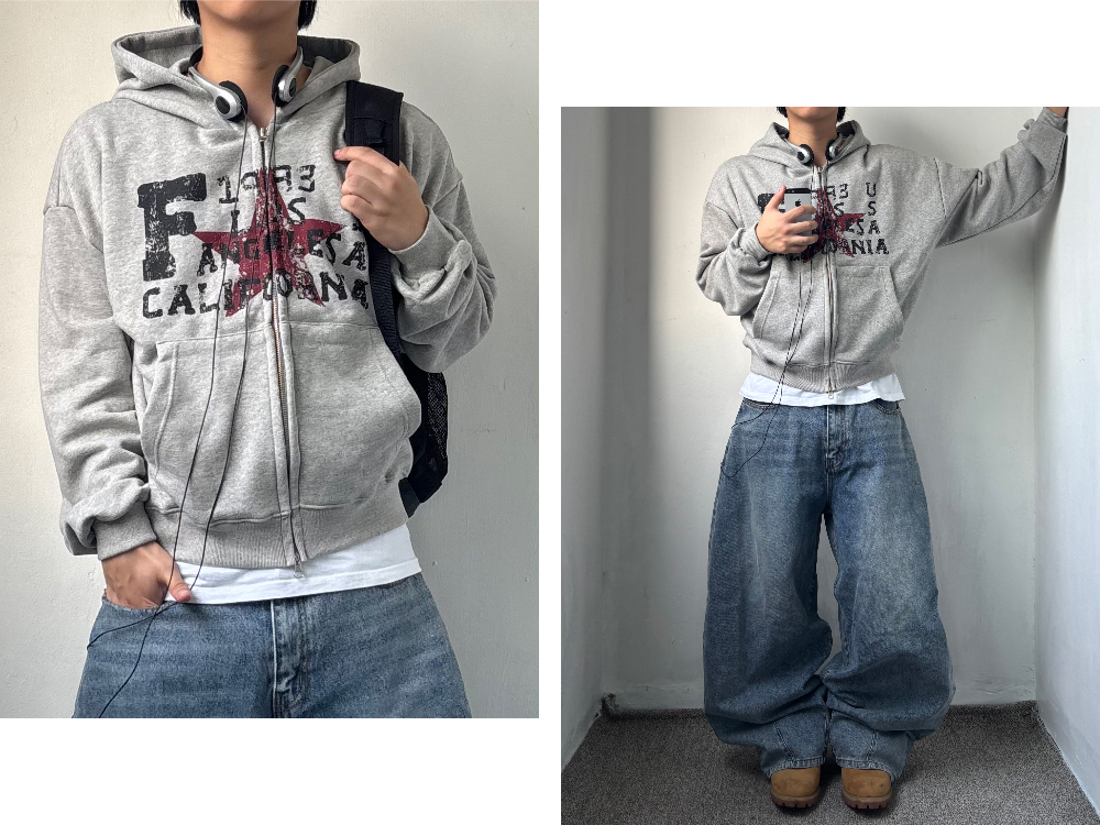 시그니처 세미크롭 후드집업(2C) | Createyourmood