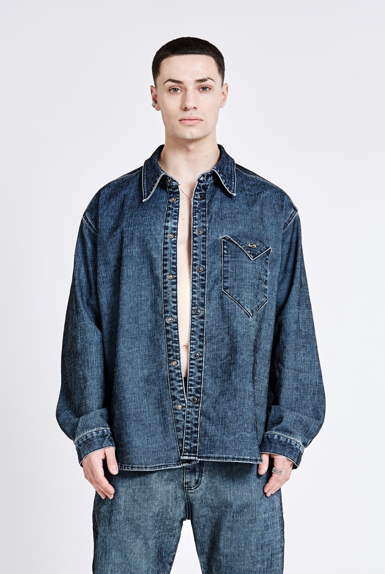 Triangle denim shirt - Velvet blue - 51percent