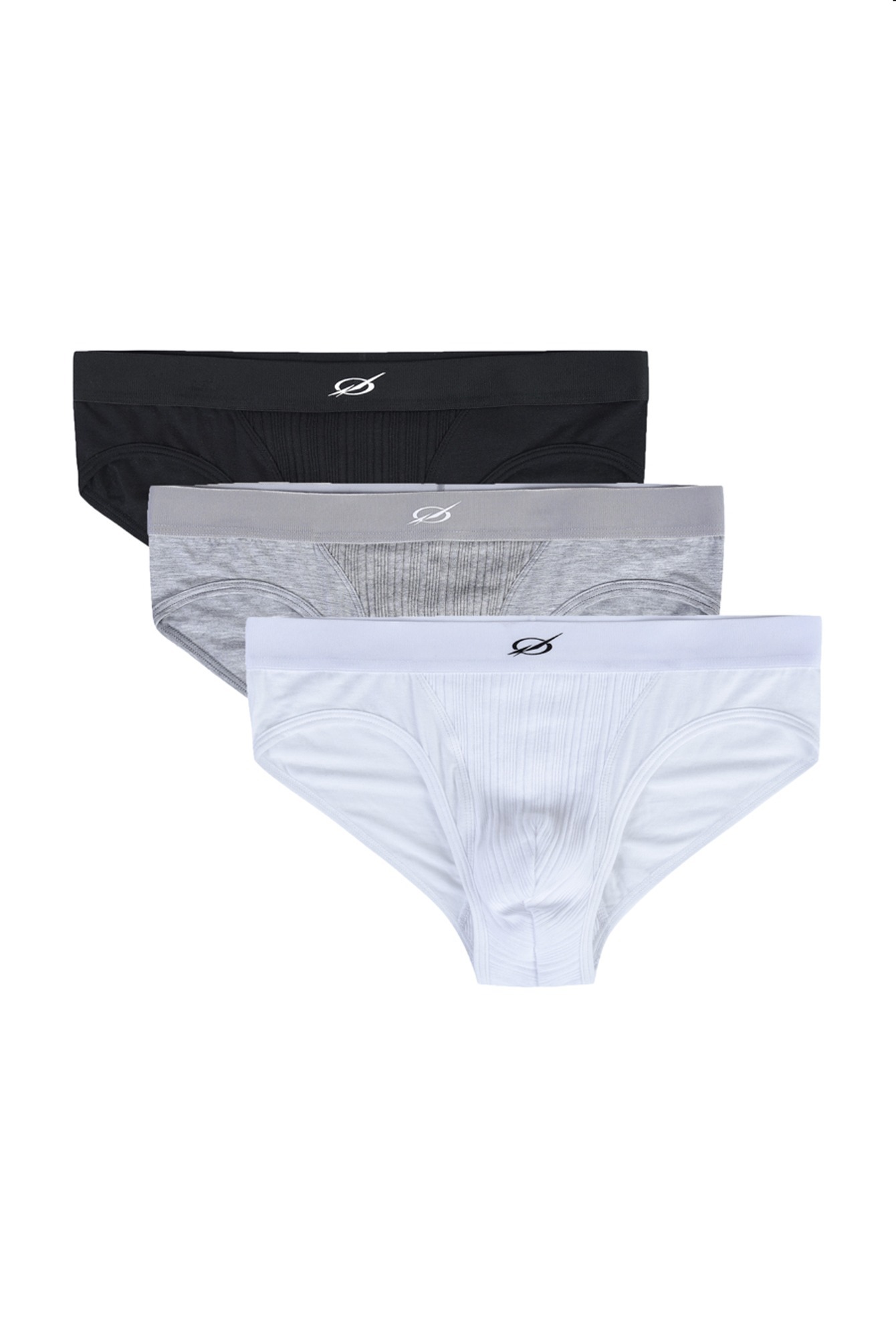 Irregular Logo brief 3PACK - (BK/WH/GR) - 51percent
