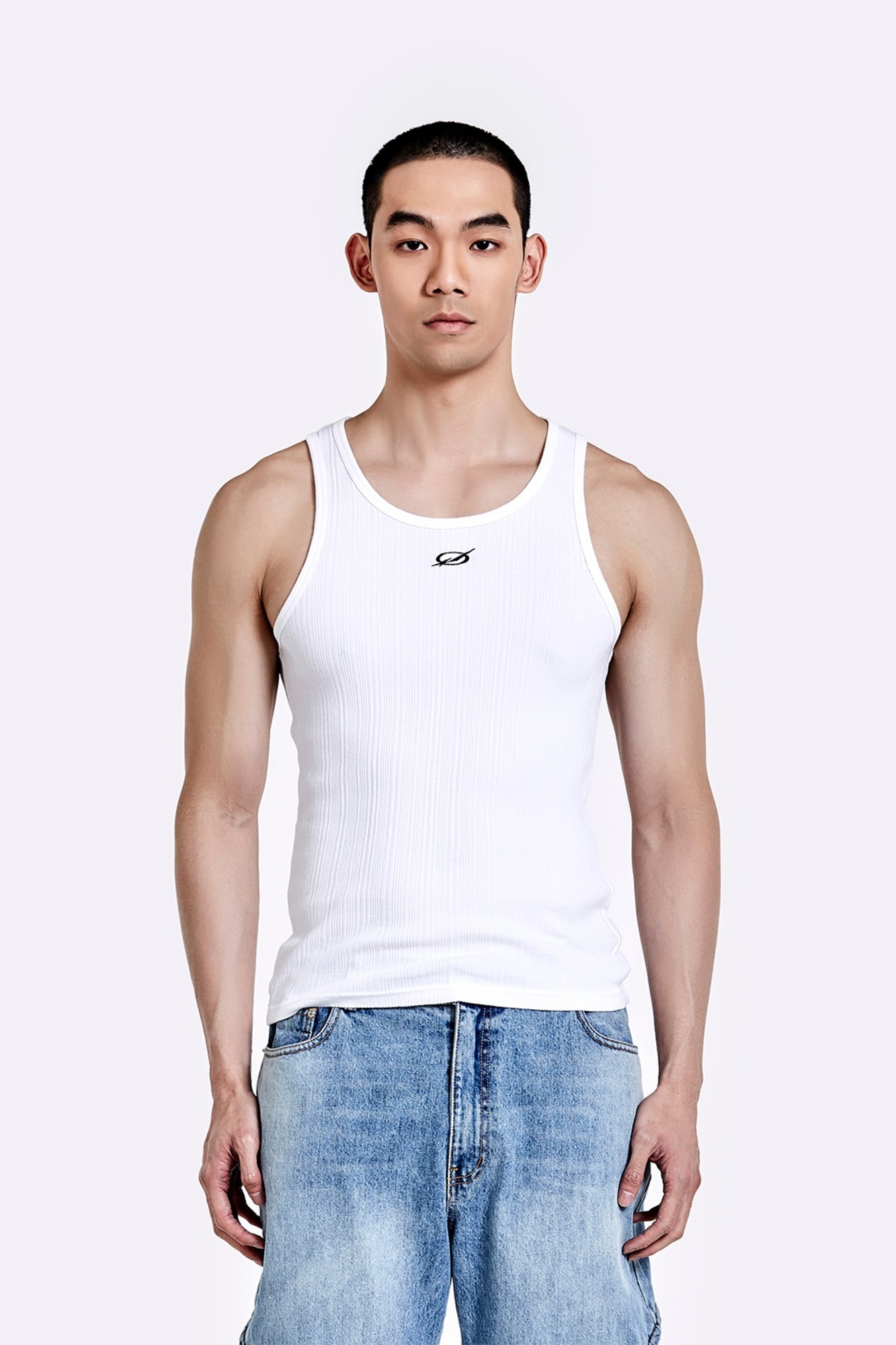 Irregular Logo embroidery Logo Sleeveless - White - 51percent