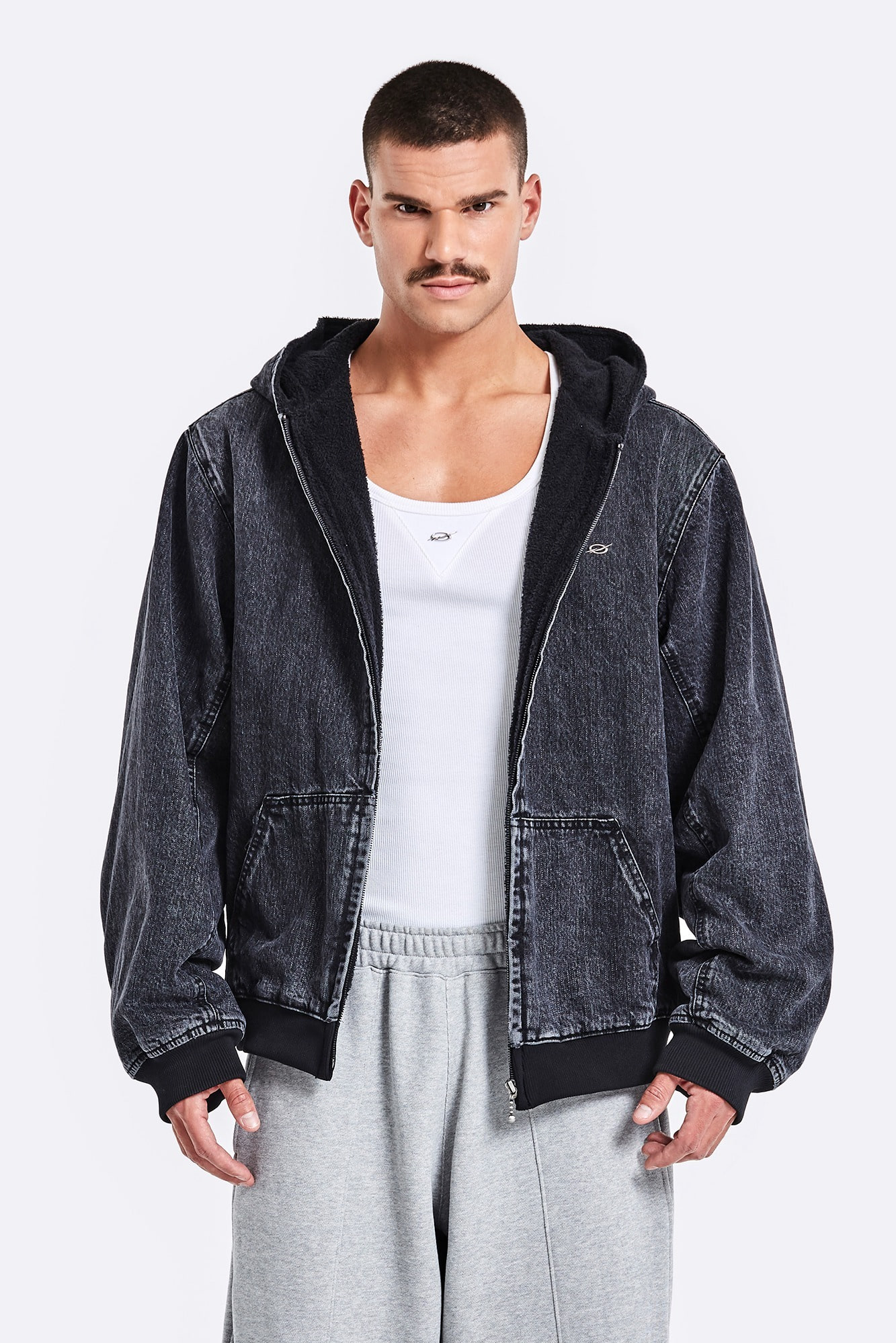 51percent Oversized Black Denim Hoodie