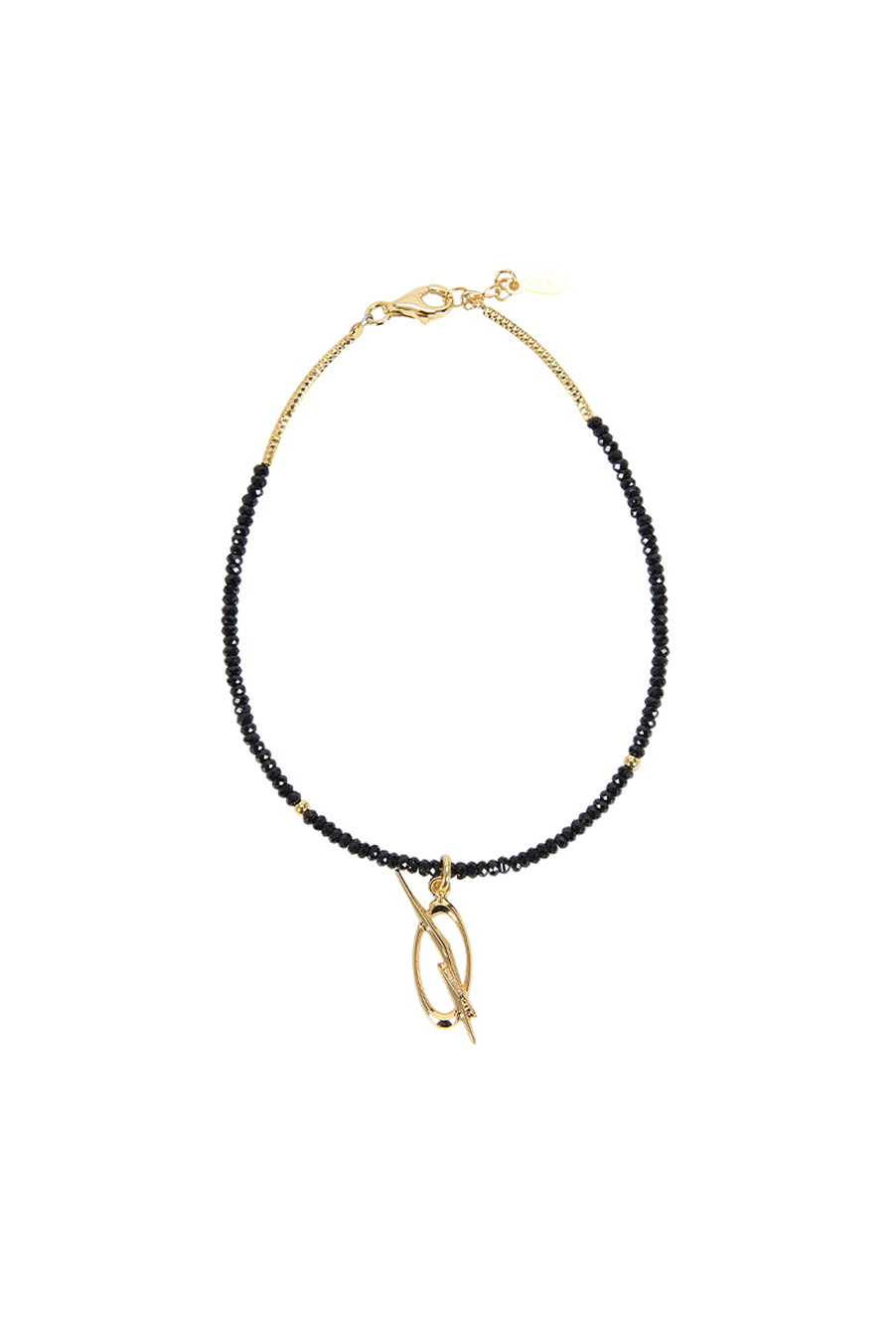 Black Spinel Logo Bracelet - Gold - 51percent