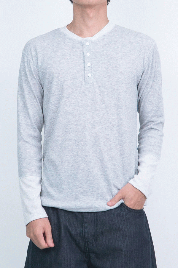 Tone Henley Neck Tee - helm 헬름