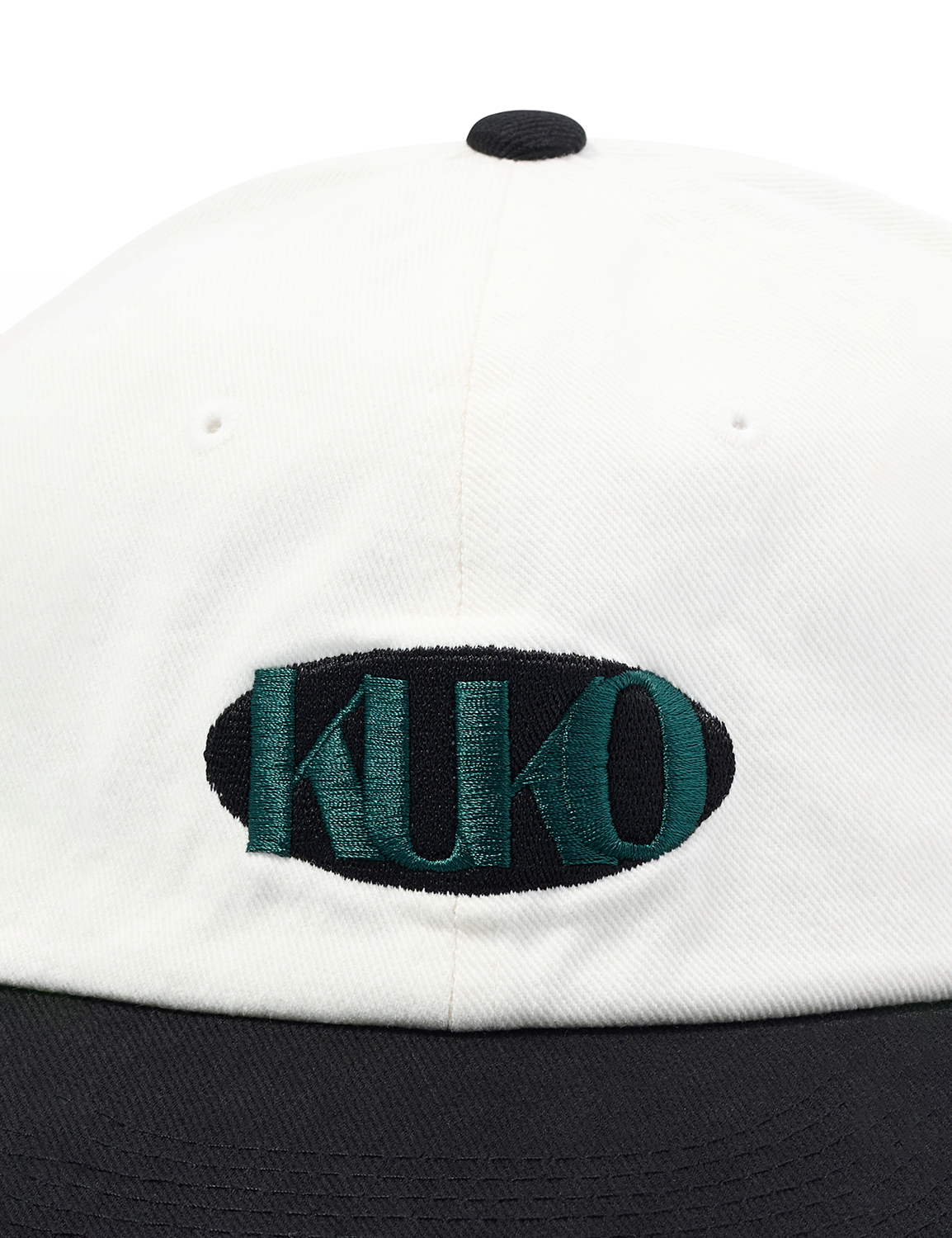 [KUKO] KUKO Oval Logo 6Panel Cap_White Black - KUKO | 리켓