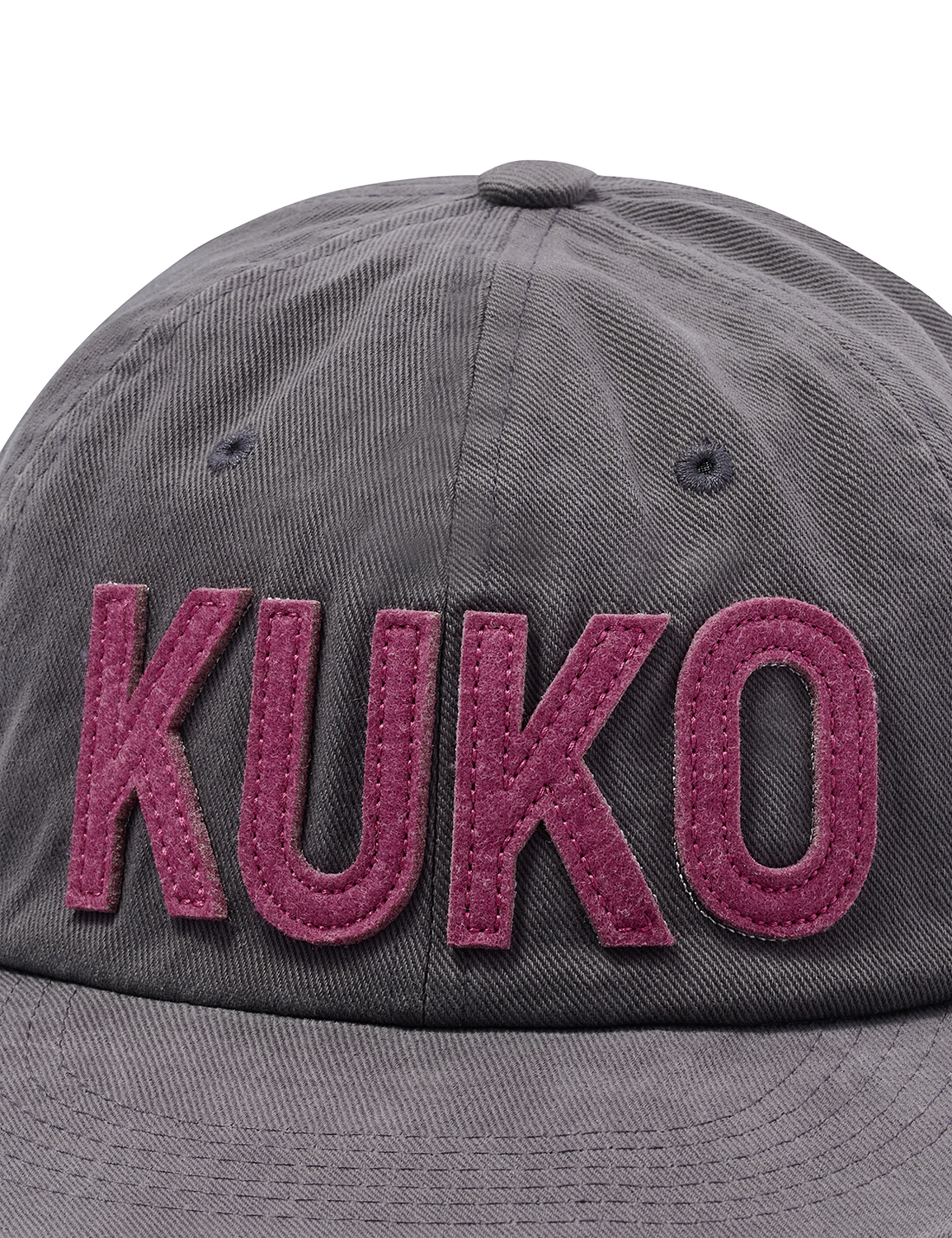 [KUKO] KUKO Logo 6Panel Cap_Grey Pink - KUKO | 리켓