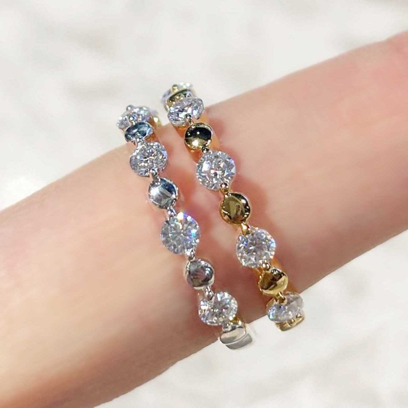 3mm Grid Half-Eternity Ring - 로브주얼리