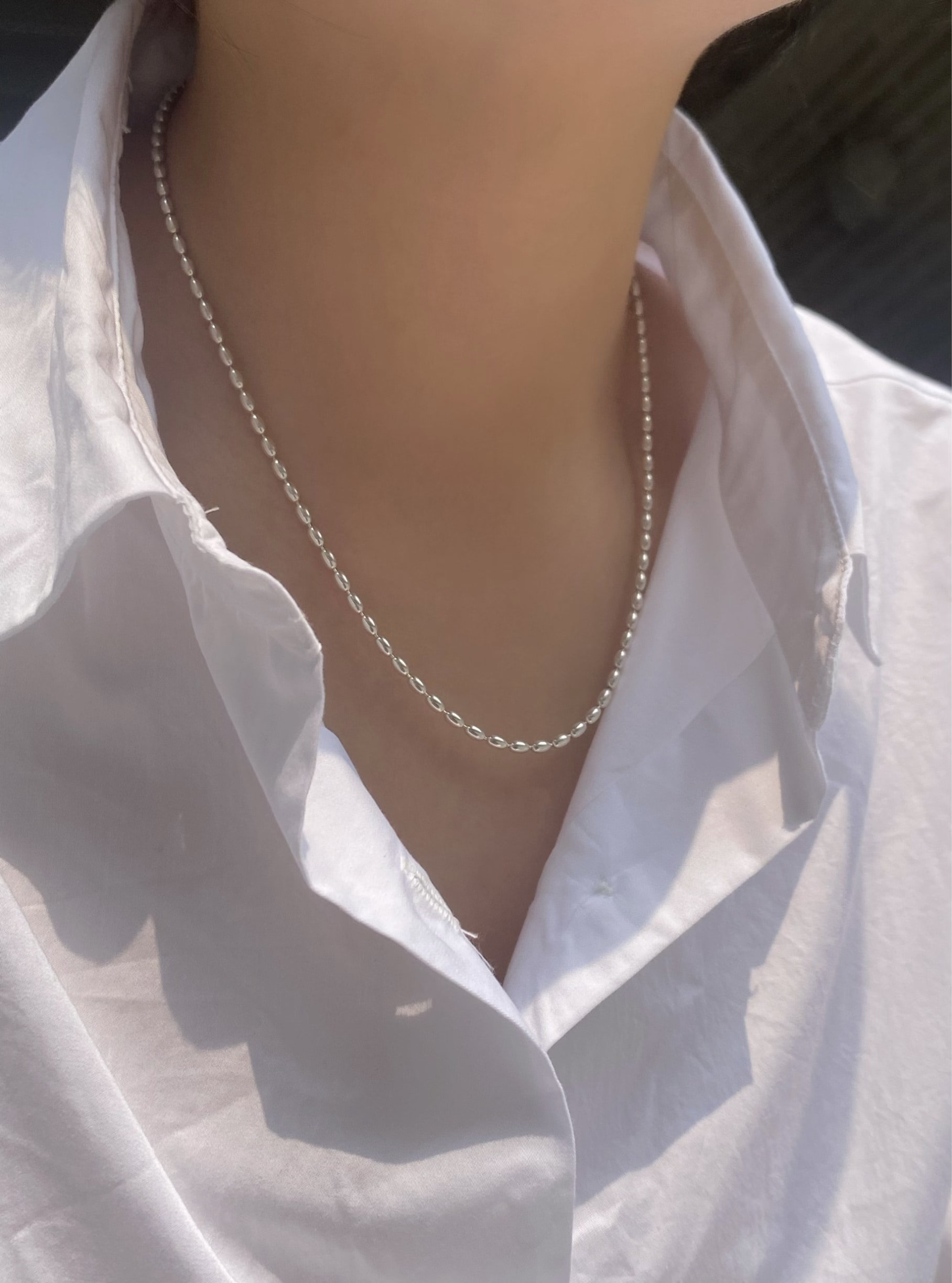 [SILVER925] OVAL CHAIN NECKLACE - Sid Jewelry