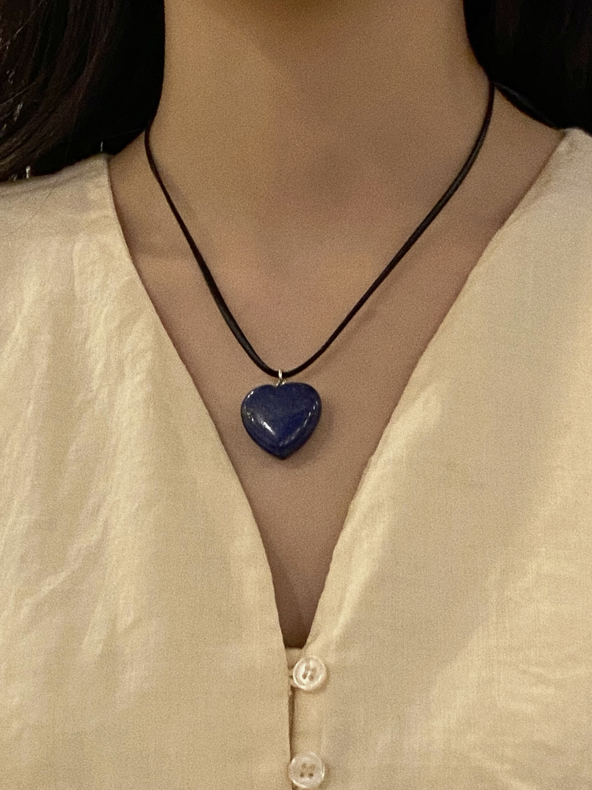 Lapis Heart Strap Necklace / 시드주얼리 라피스 네크리스 | Sid Jewelry