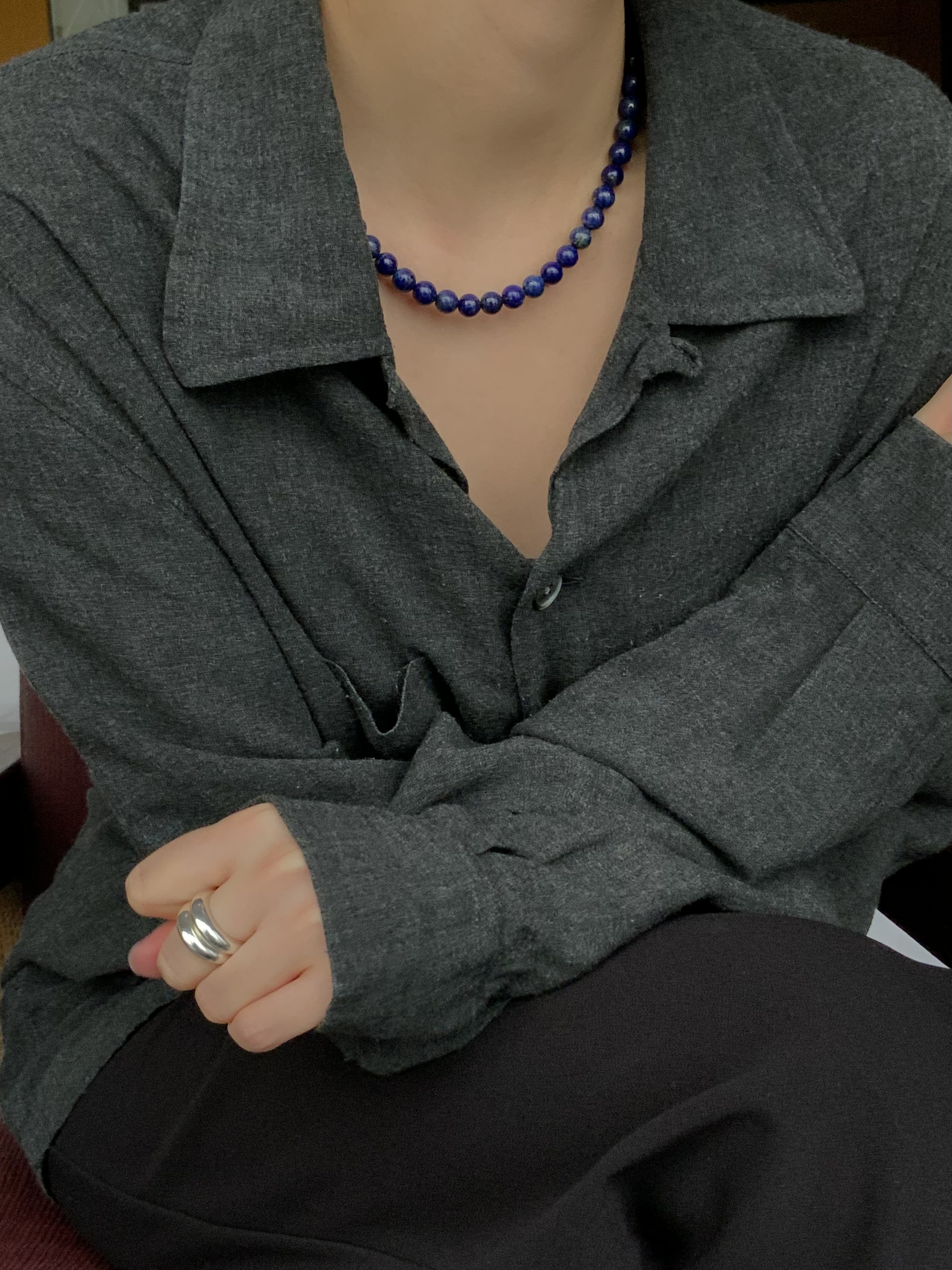 Lapis Necklace (8mm) | Sid Jewelry