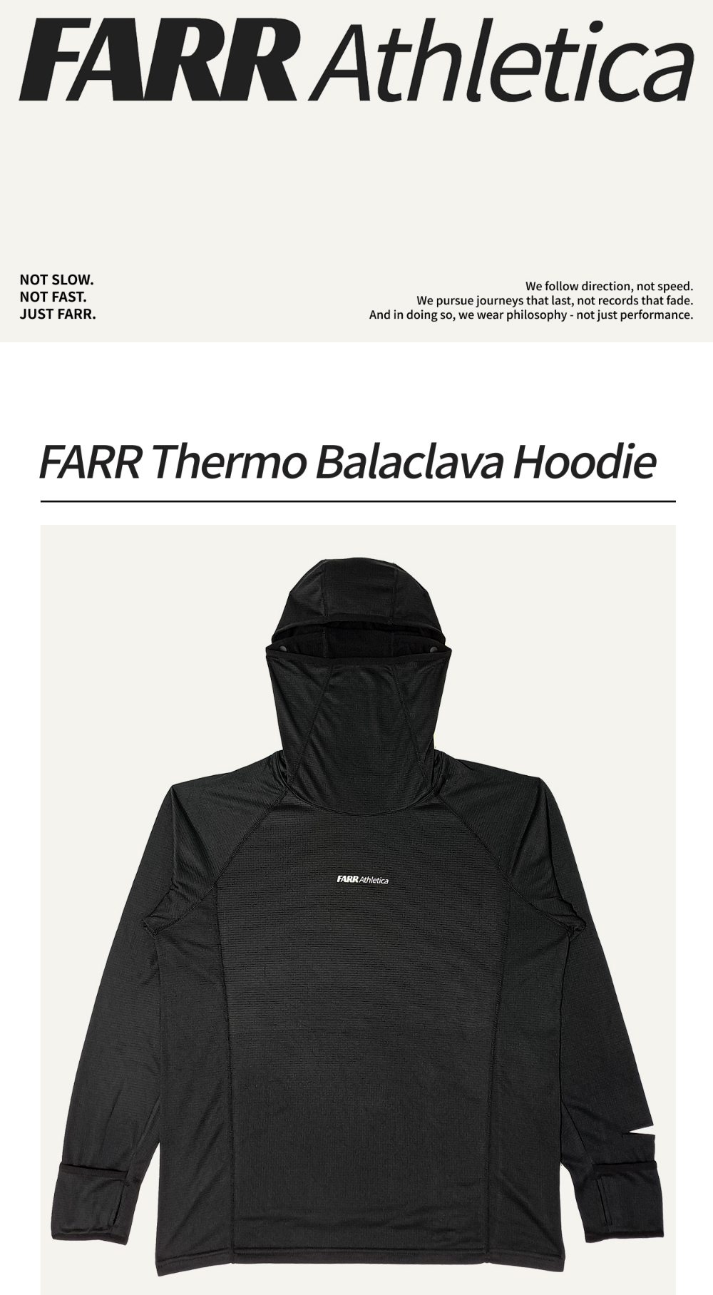 FARR Thermo Balaclava Hoodie | 봄·가을 러닝 베이스레이어 | Grid 구조 기능성 후디