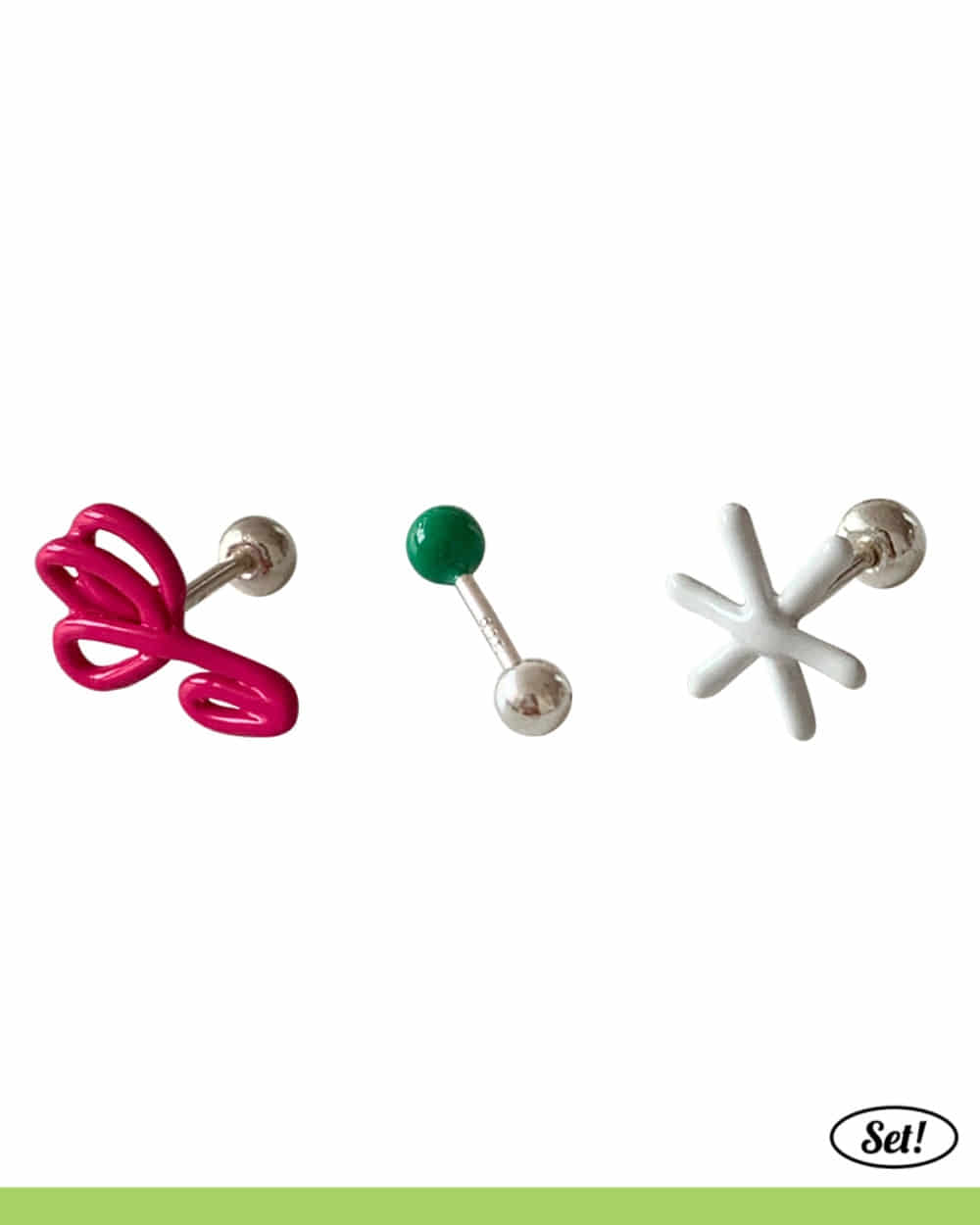 [D type] Rainbow doodle piercing (3 set) - it doesn't matter.