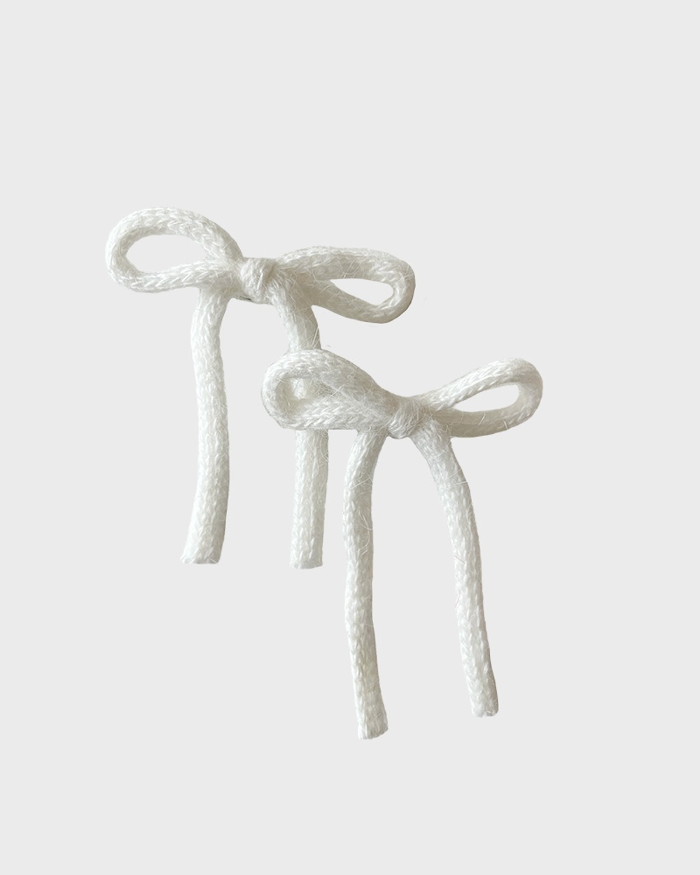 [2 set] Angora ribbon hair pin (White) - it doesn't matter.