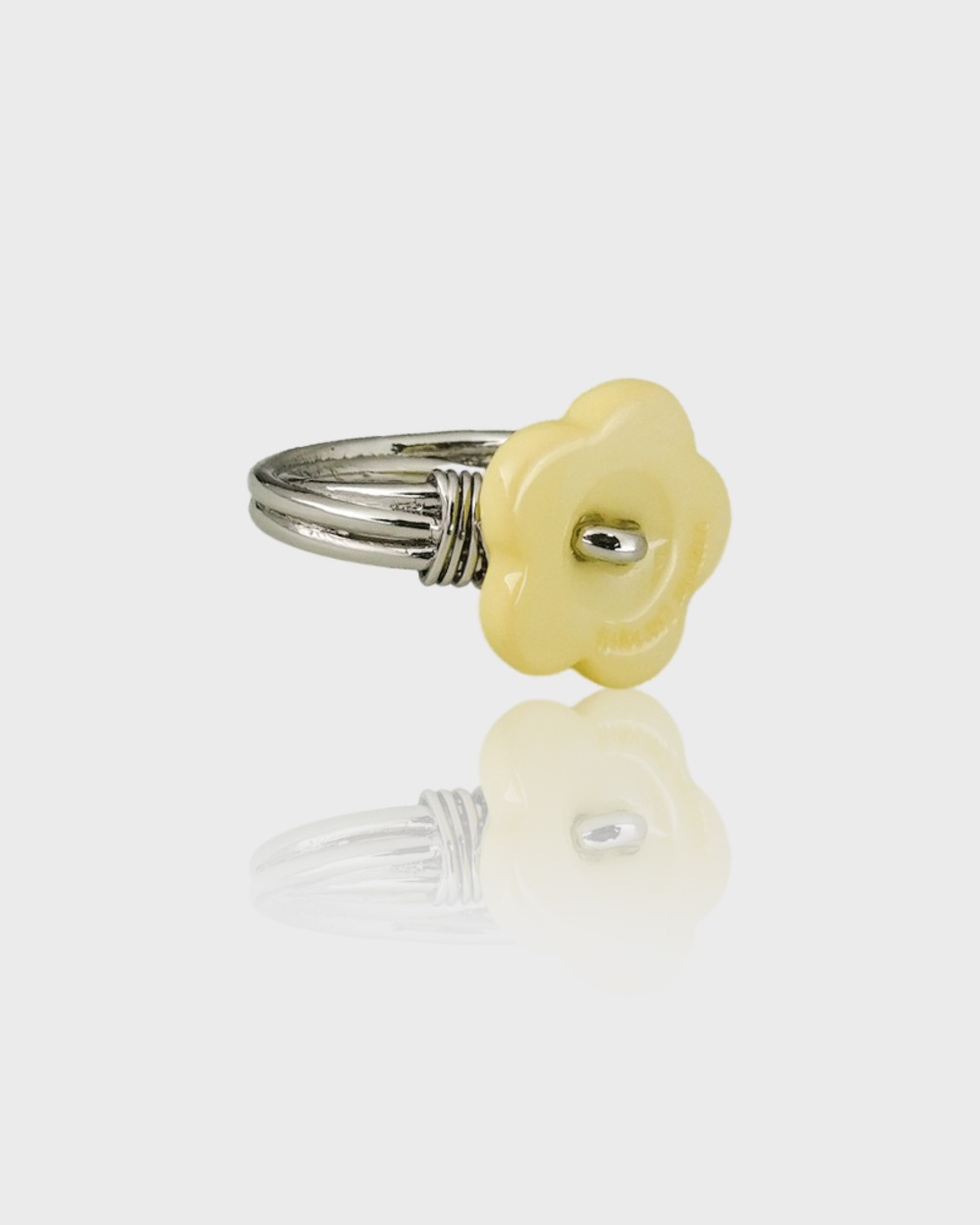Sewing Button Ring (Flower, Yellow) - it doesn't matter.