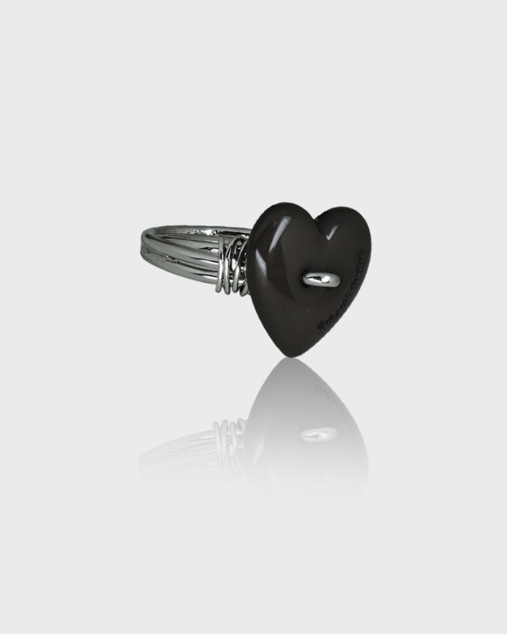 Sewing Button Ring (Heart, Brown) - it doesn't matter.