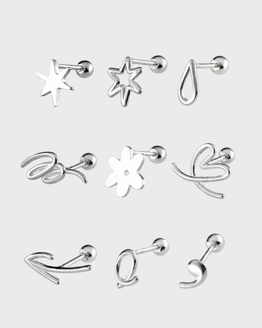 [Silver ver.] Sketch doodle piercing | it doesn't matter.