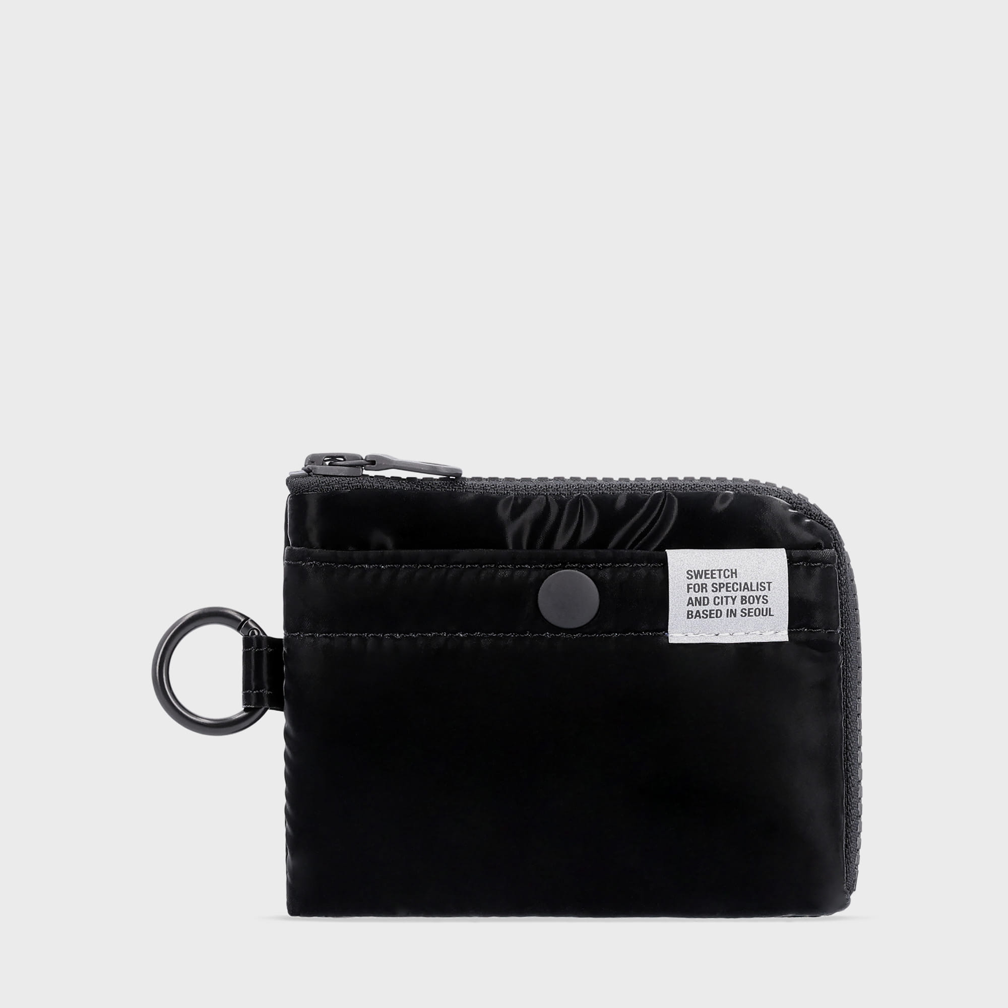 HALF ZIP WALLET 001 M Glossy Black | sweetch