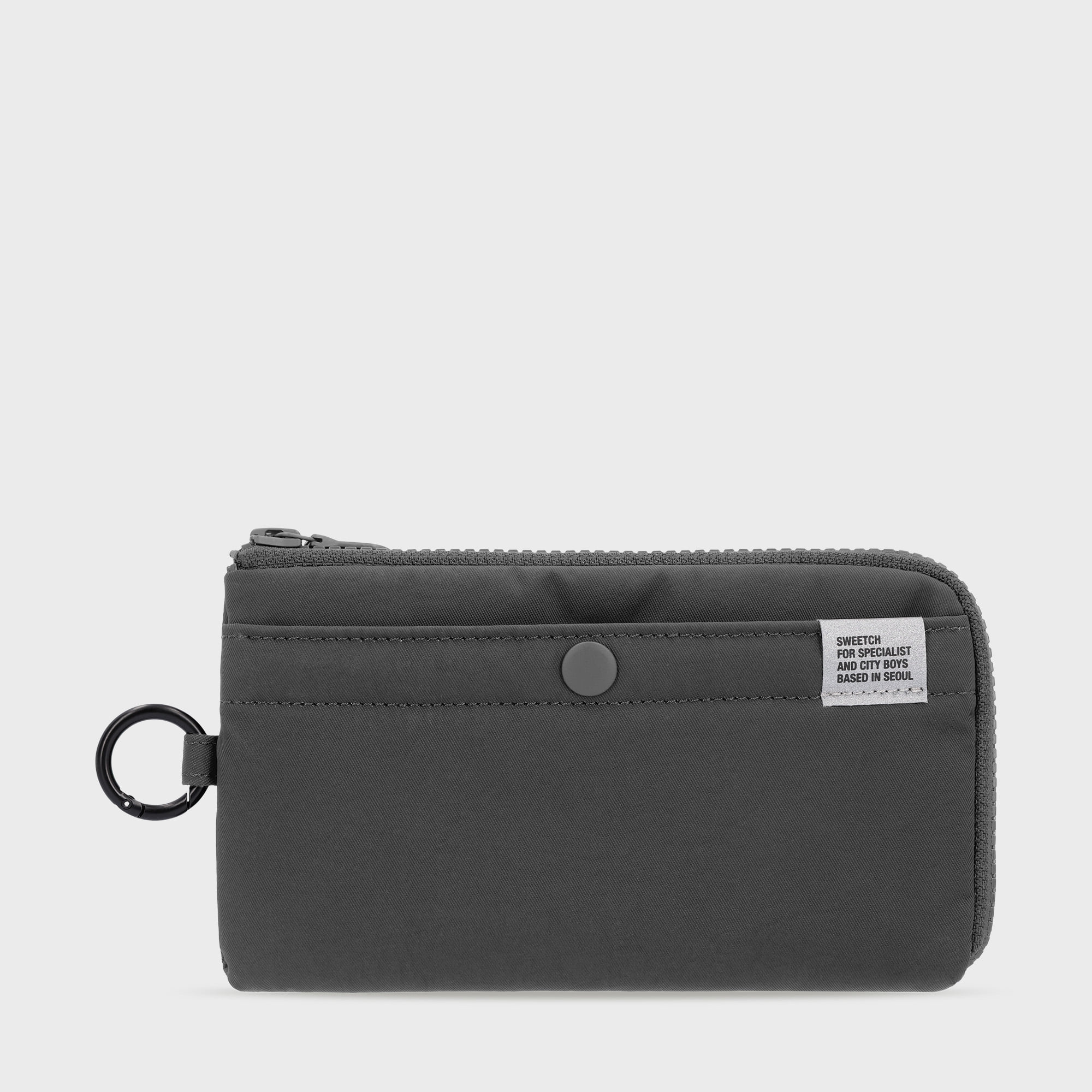 HALF ZIP WALLET 001 L Moss Grey - sweetch