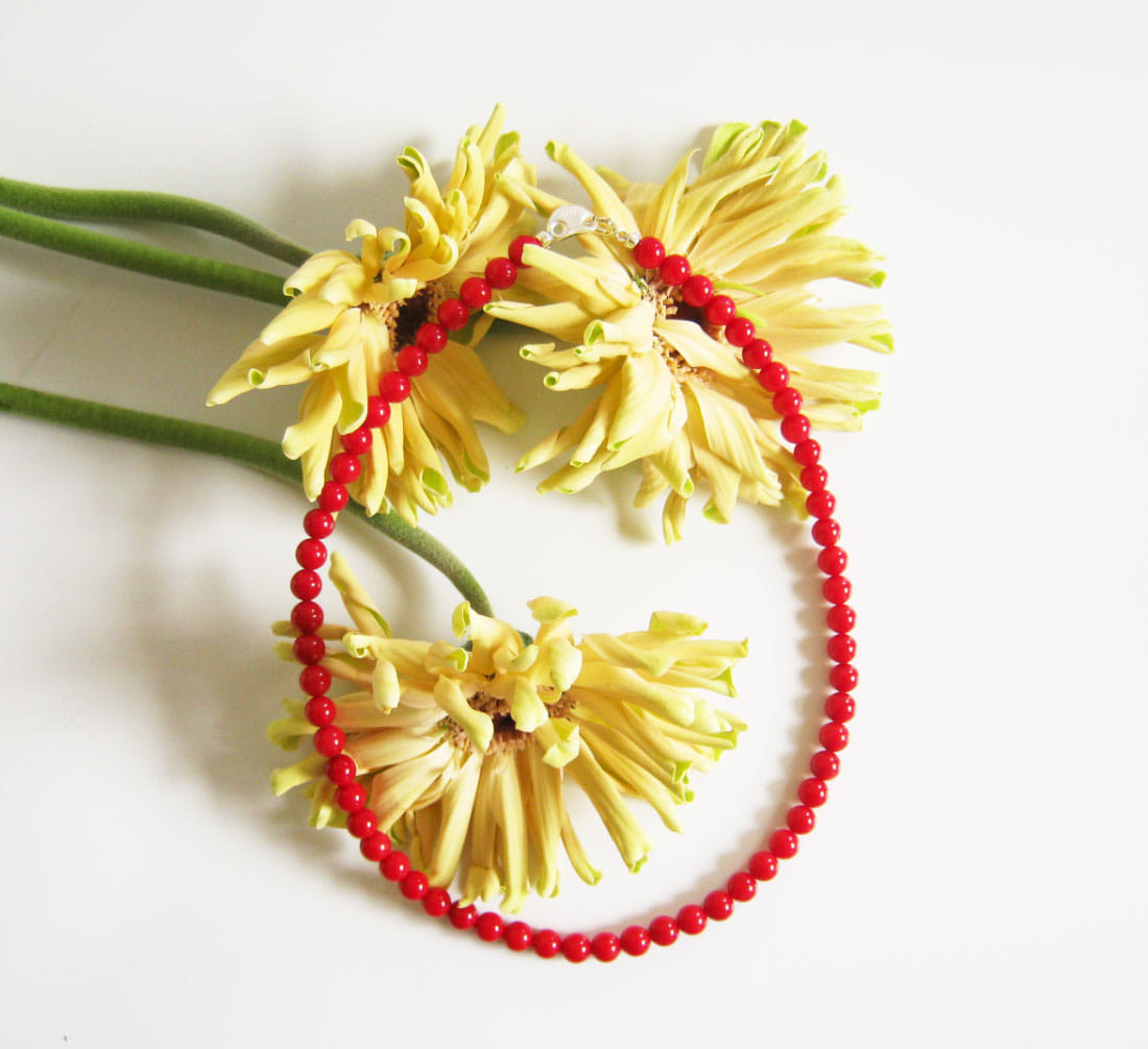 Red bonbon necklace - @lof