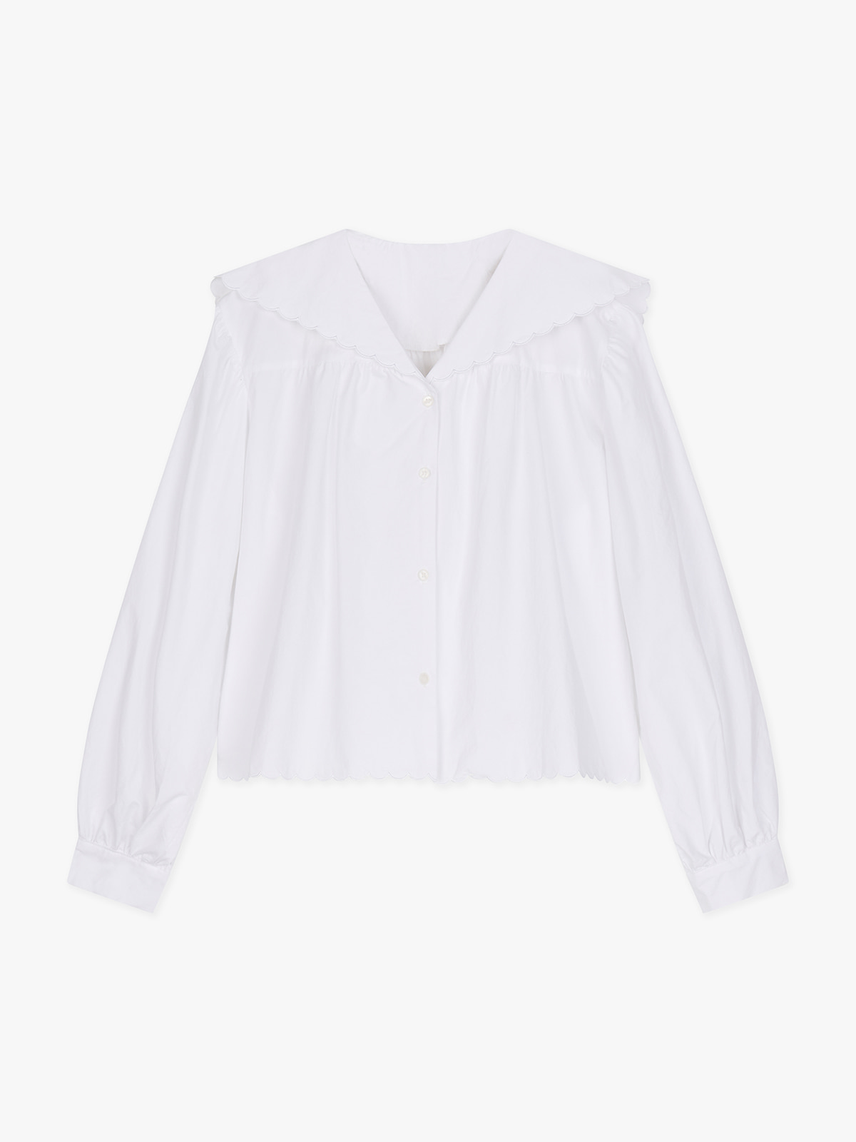 [JKICHI] WAVY CAPE BLOUSE