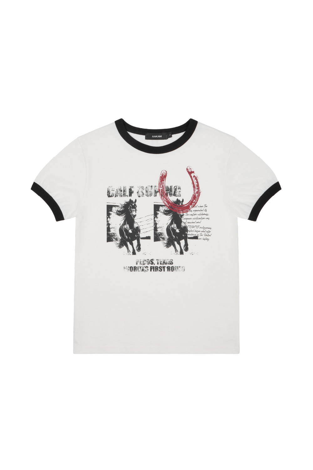 Horseshoe Ringer Top (White) - AAKAM