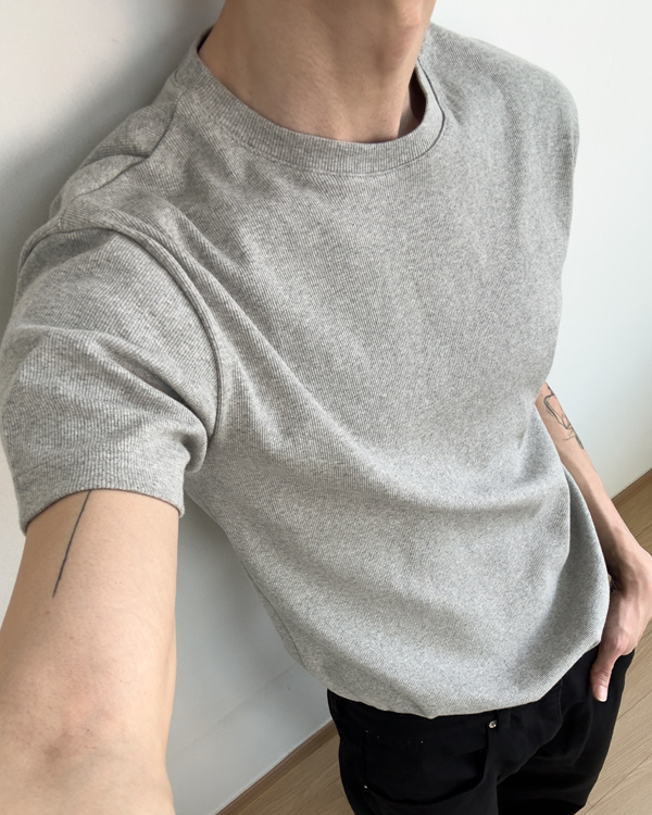rib cotton slim basic t - 5color | 모노어