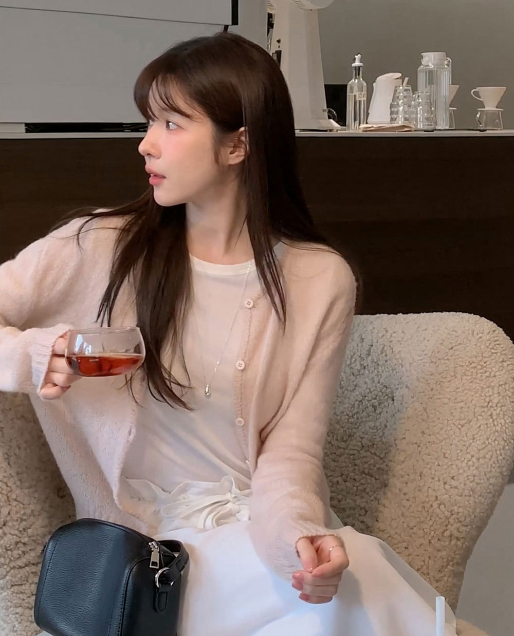 체리코코 | 그릭 모헤어 가디건 여리여리 하객룩 니트