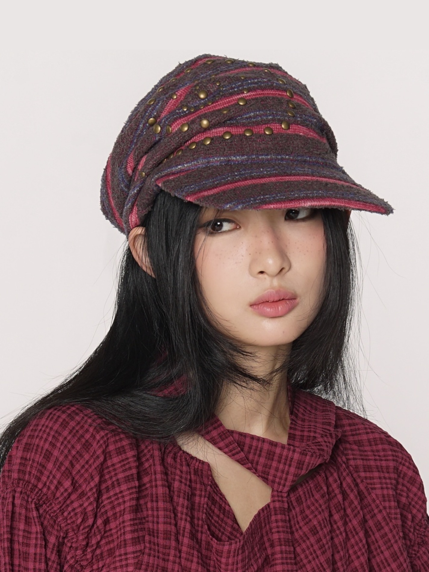 CONFUN Stripe Spiral Rivet Stack Cap | morron