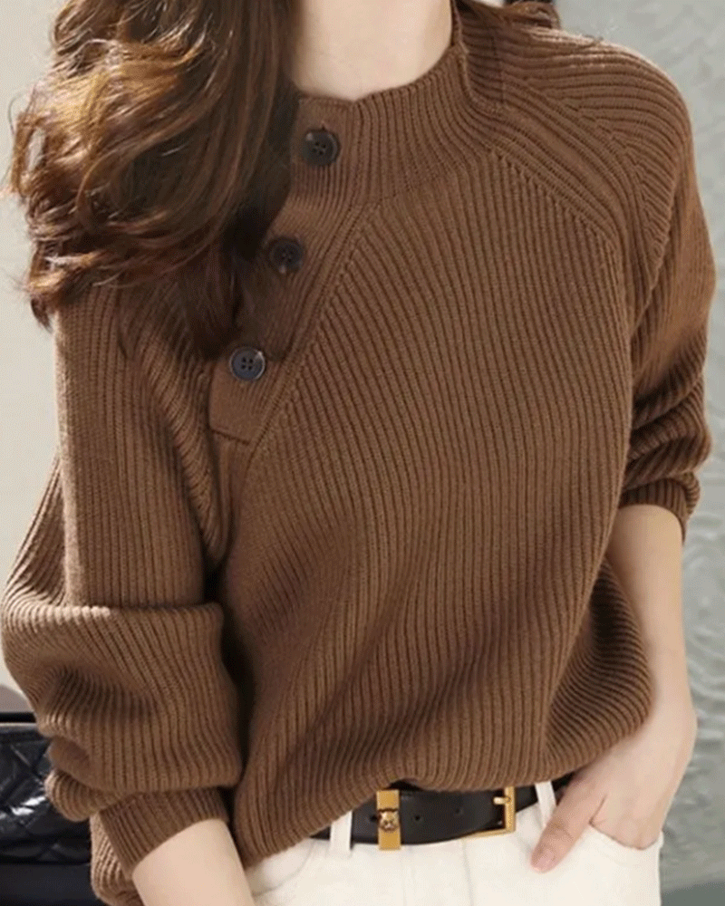 T-2965 반폴라 리시니트 - 패션우먼