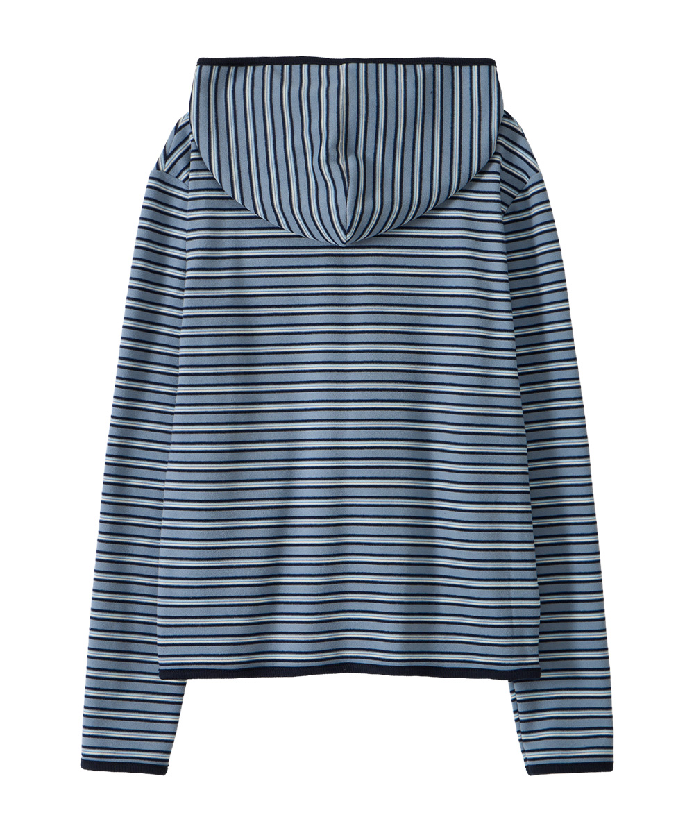 단델(DANDEL) DD stripe trim hooded long sleeve (SKY BLUE) - 사이즈 & 후기 | 무신사