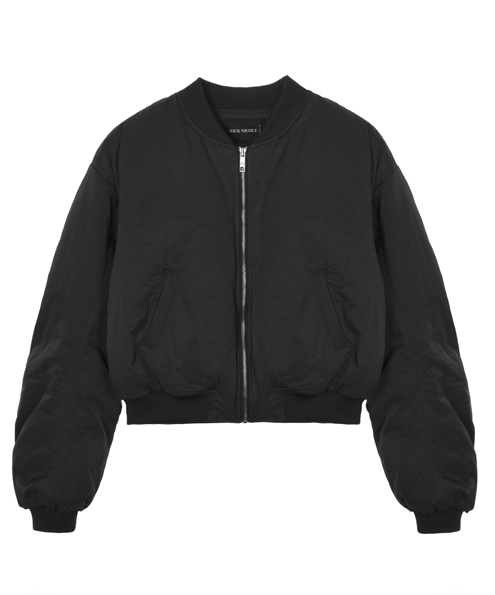 VOLUME BOMBER FLEECE PADDING_BLACK - 닉앤니콜