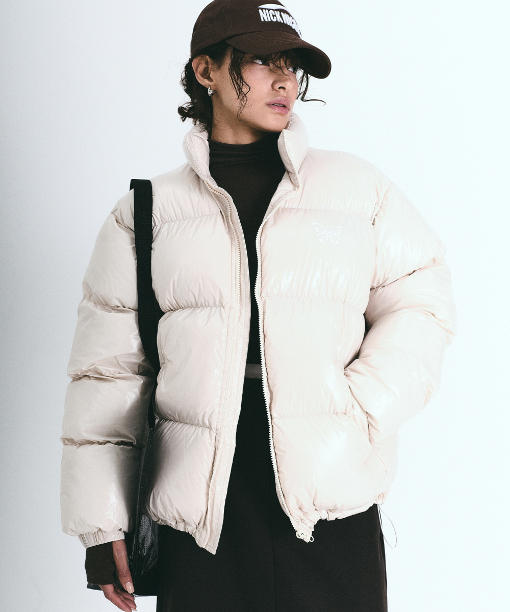 NICOLE BUTTERFLY GLOSSY PUFFER PADDING_CREAM - 닉앤니콜