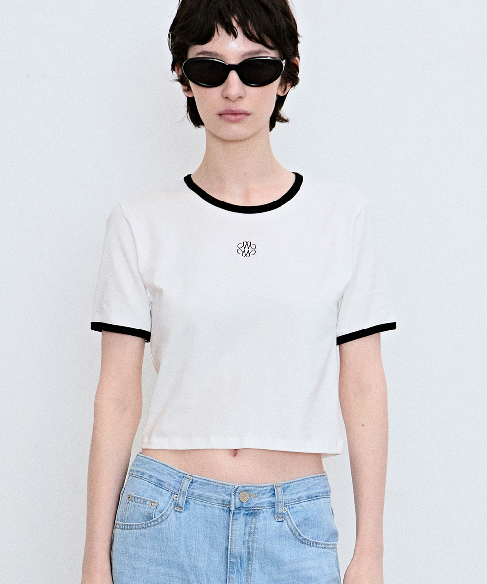 NICOLE RINGER CROP TOP_WHITE - 닉앤니콜