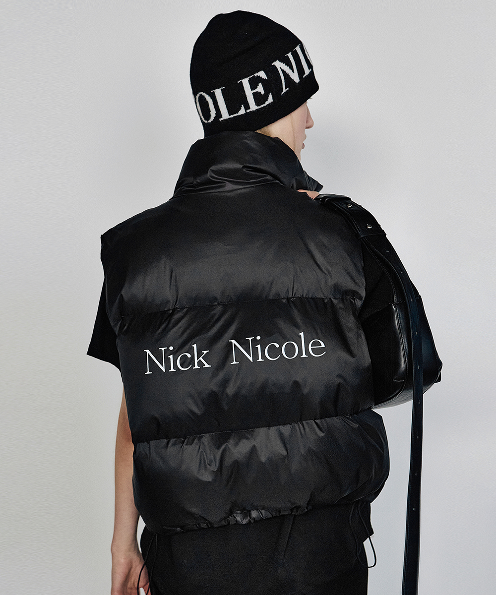 NICOLE SIGNATURE PADDING VEST_BLACK - 닉앤니콜