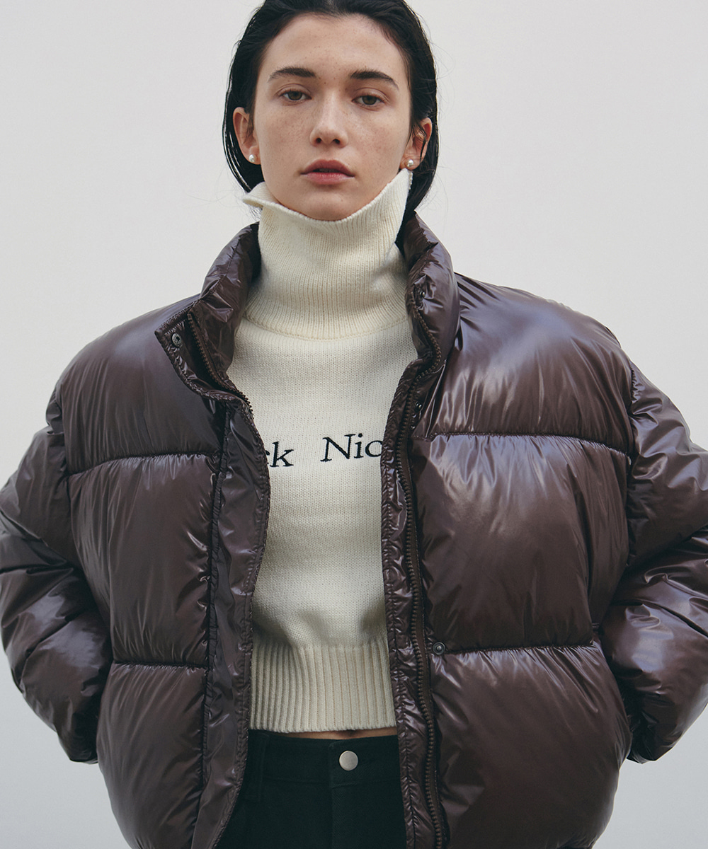 SENSE CROP PUFFER PADDING_BROWN - 닉앤니콜