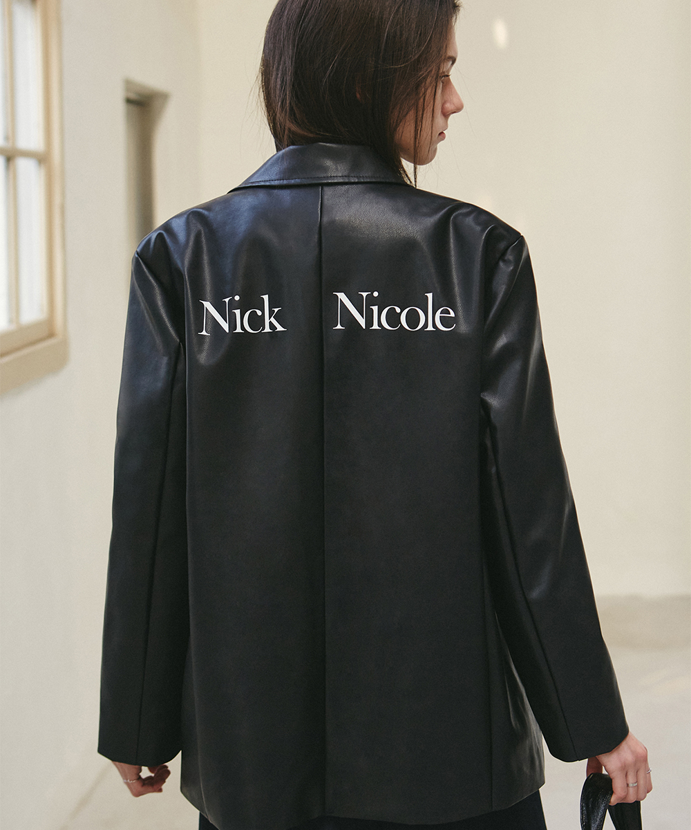 NICOLE SIGNATURE VEGAN LEATHER JACKET_BLACK - 닉앤니콜