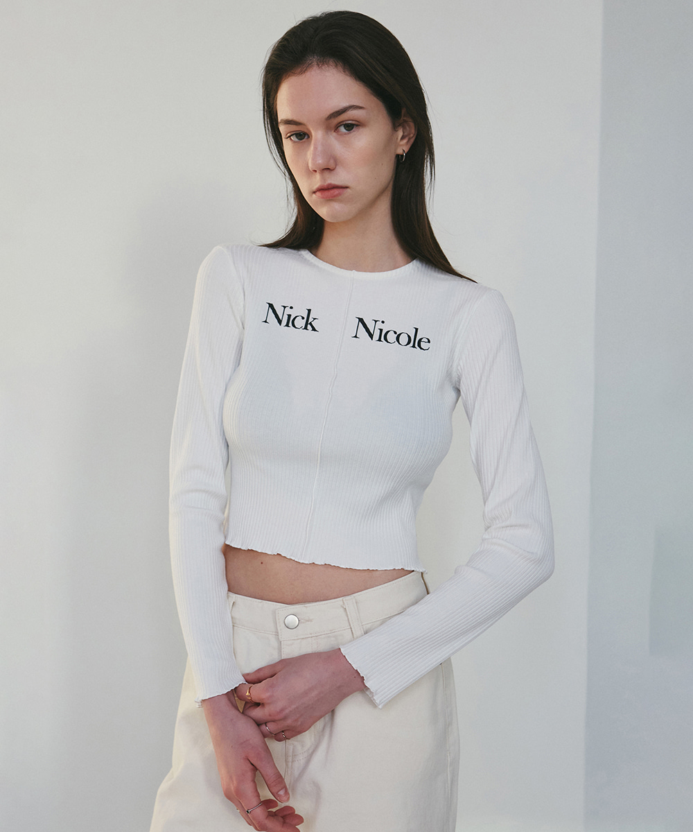 NICOLE SIGNATURE SLIM KNIT_WHITE - 닉앤니콜