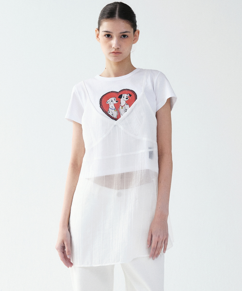 SHEER LAYERED FLARE DRESS_IVORY - 닉앤니콜