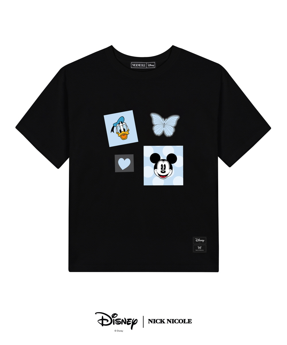 [디즈니] DISNEY MICKEY DONALD DUCK PATCH TOP_BLACK - 닉앤니콜