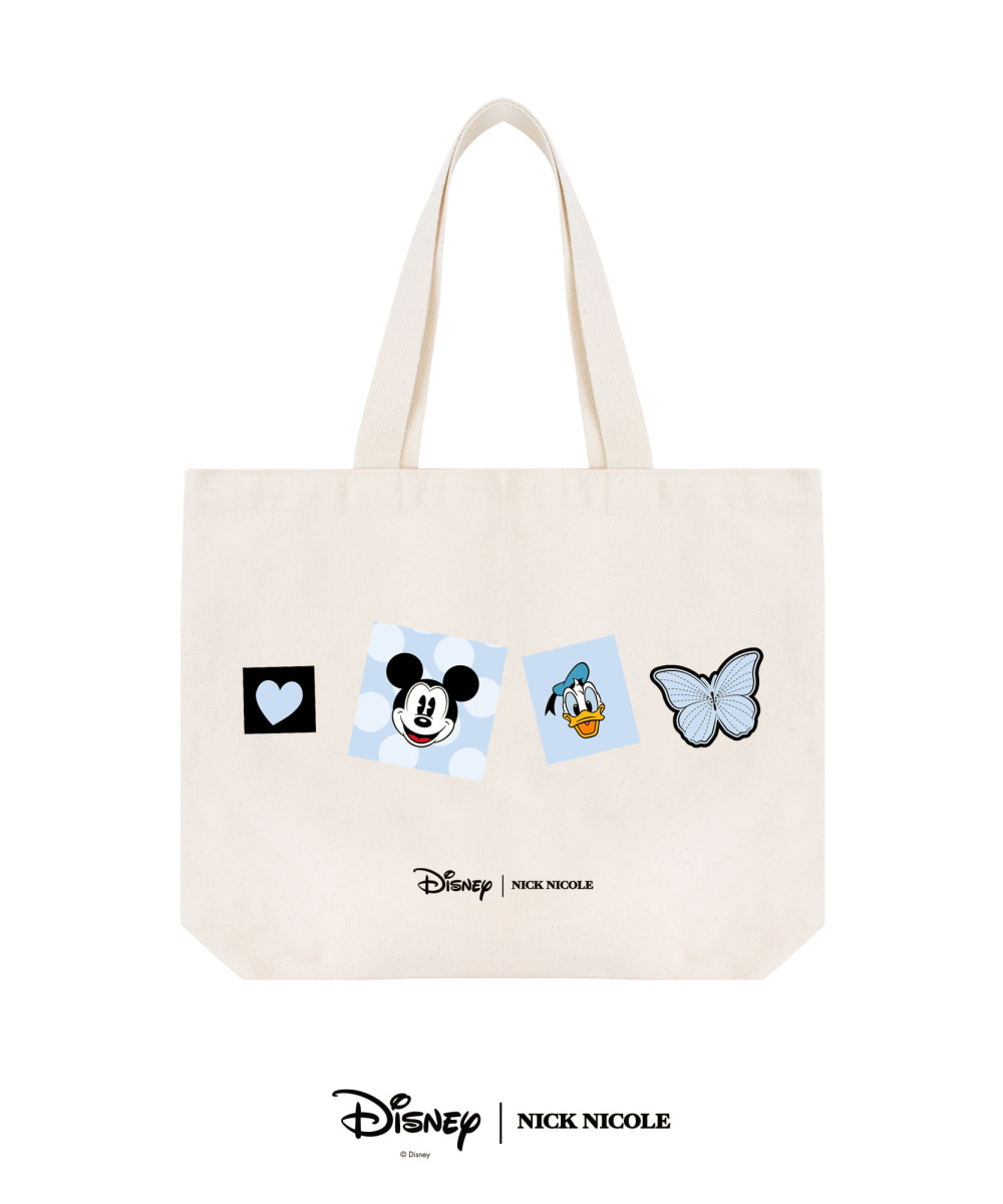 [디즈니] DISNEY MICKEY DONALD DUCK PATCH ECOBAG_OATMEAL | 닉앤니콜