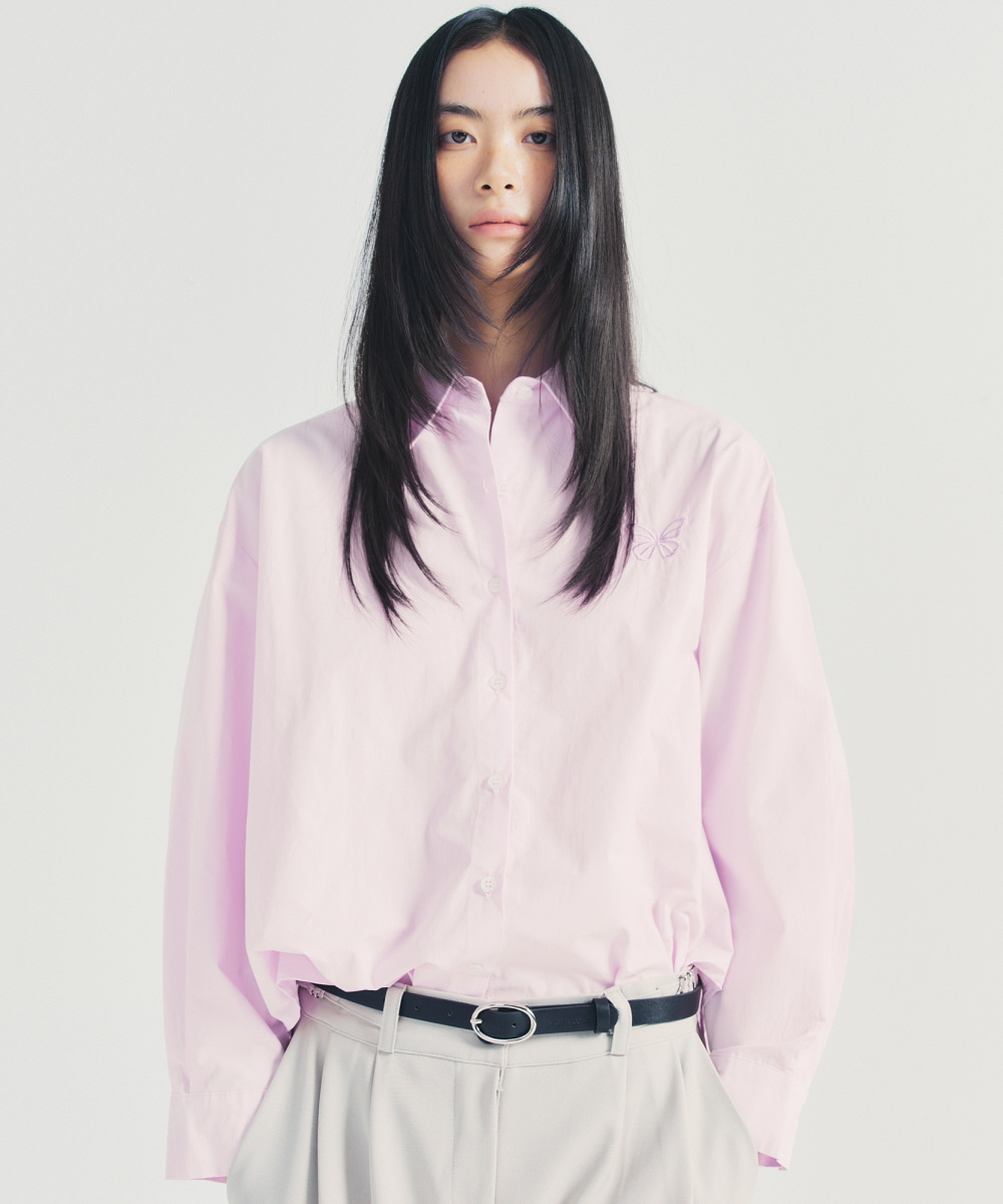 닉앤니콜 | OVERFIT PAPER COTTON BUTTERFLY SHIRT_PINK