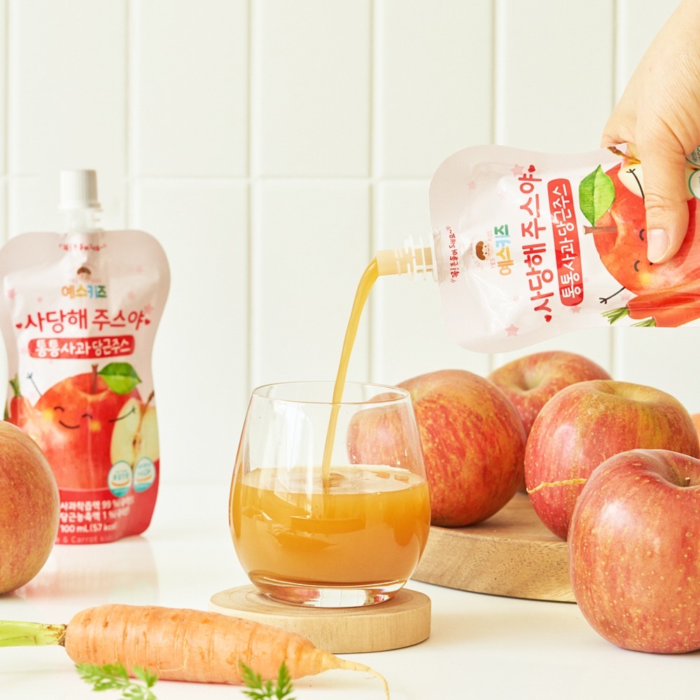 예스키즈 통통사과당근주스 100ml x 20팩 - 유기농마루